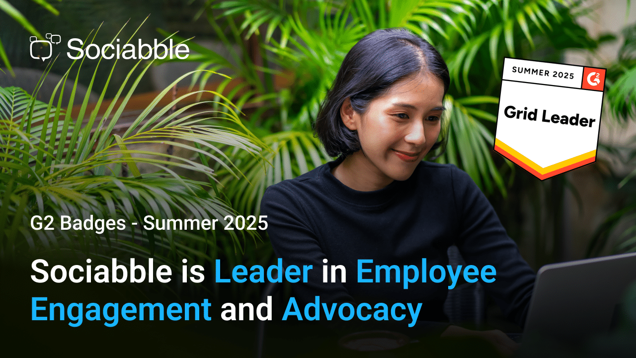 Sociabble is leader in employee engagement and advocacy according to G2